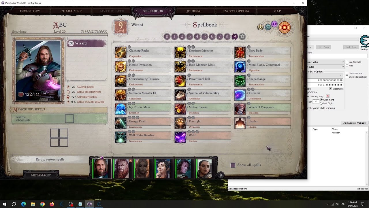 Pathfinder Wrath of the Righteous - Cheat Learn Spells - YouTube