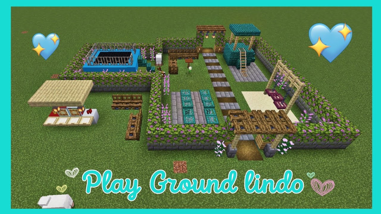 COMO FAZER UM PLAYGROUND/PRAÇA NO MINECRAFT - (playground Minecraft ...