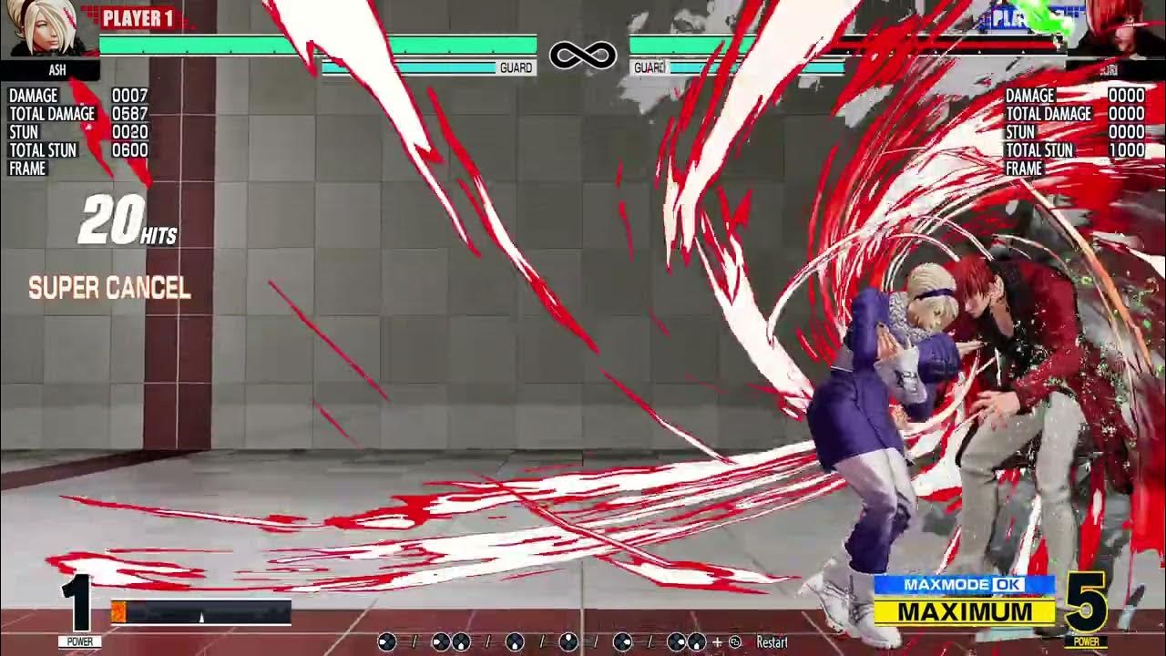 KOFXV Ash Crimson Mid-screen 100% combo #kof15 #kofxv #ashcrimson - YouTube
