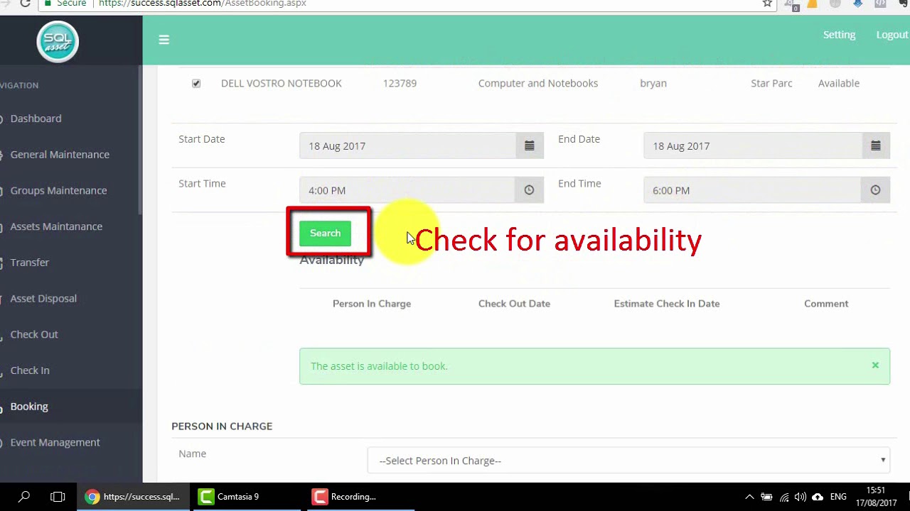SQL Asset Management System Tutorial 9 Asset Booking - YouTube