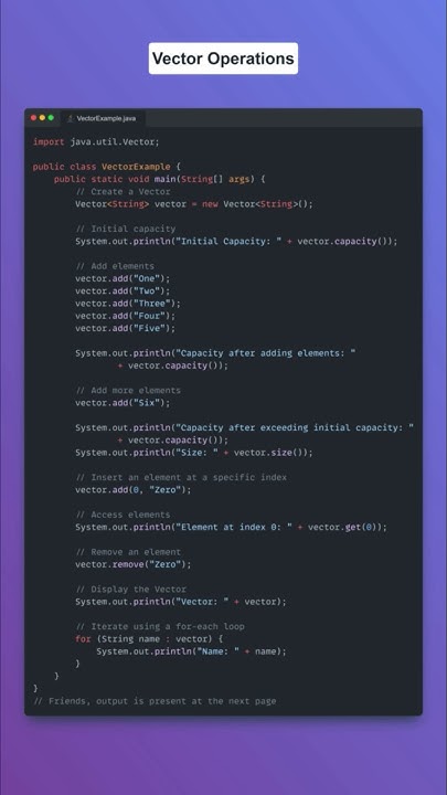 Vector Operations in java🔥, Java learning #2 #shorts #inventcoding #java - YouTube