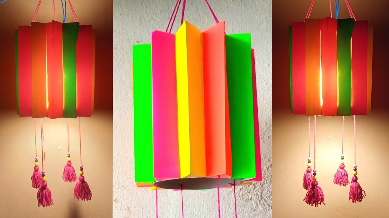 Diwali Akash Kandil Making Idea | Diwali lantern making at home | DIY ...