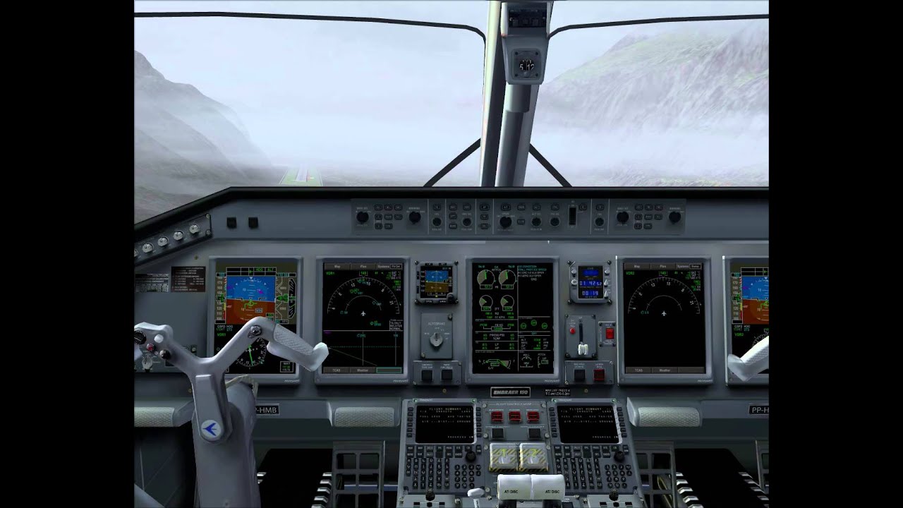 Embraer E190 Gusty Crosswind Landing (FS9+ Saitek rudder pedals) - YouTube