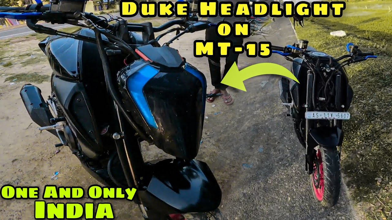Duke Headlight On MT15 | Most Modified MT15 - YouTube