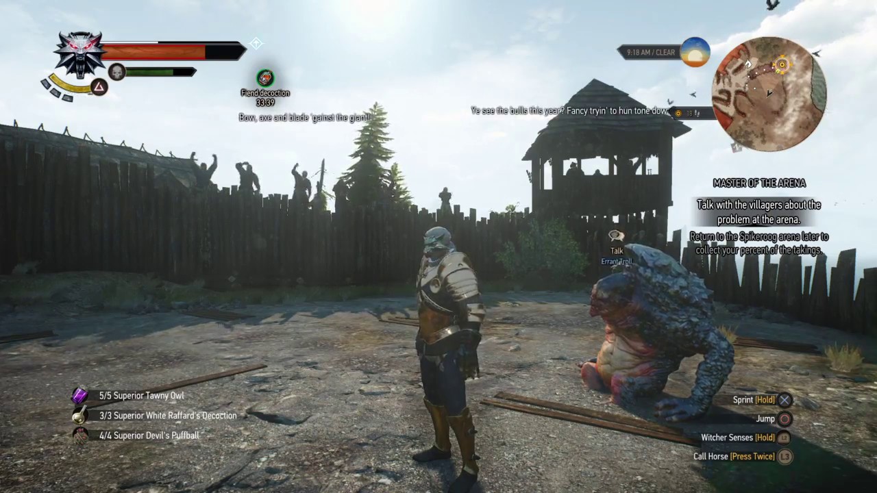 Witcher 3 - Fist Fight with Rock Troll - YouTube