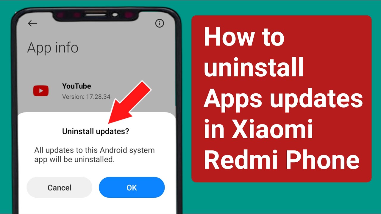 How to uninstall Apps updates in Xiaomi Redmi Phone.uninstall installed ...