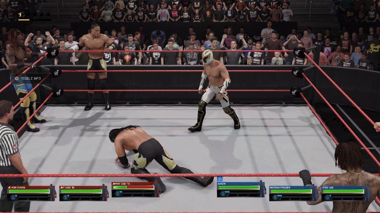 WWE 2K25_WWF SNME: Je'von/Usos v Wes Lee/Fraxiom - YouTube