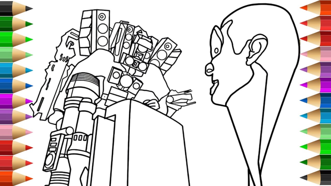 Skibidi toilet 65 - Speaker man with G-man colouring pages #Drawing ...