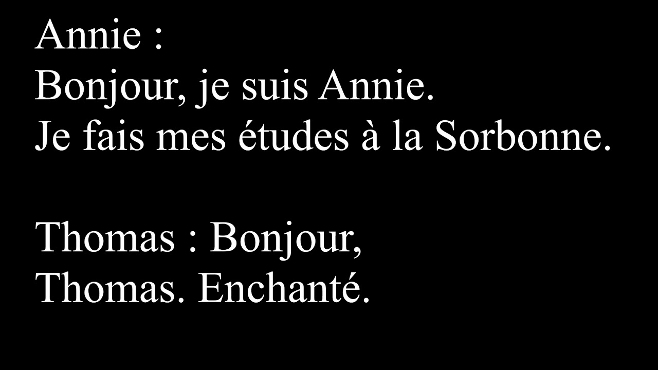 Leçon 2 Bienvenue- greetings- dialogue in french language - YouTube