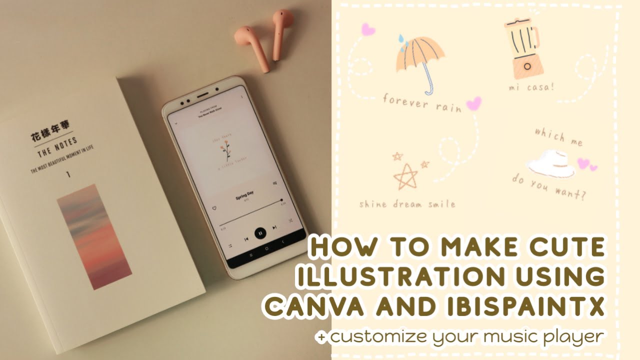How to Makes Cute Illustration in Canva | Canva & ibisPaint X Super ...