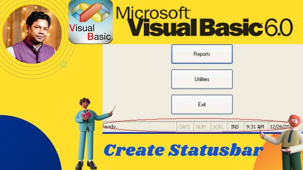 STATUS BAR CREATE IN VISUAL BASIC 6.0|| - YouTube