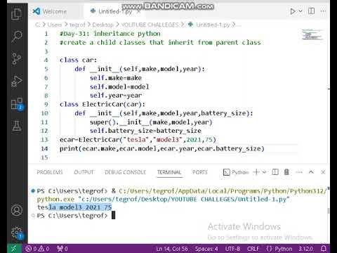 Day 31: Python Inheritance Tutorial - YouTube