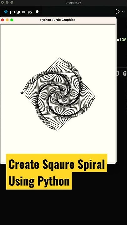 Coding status Python Square Spiral Pattern turtle #shorts #coding #programming - YouTube