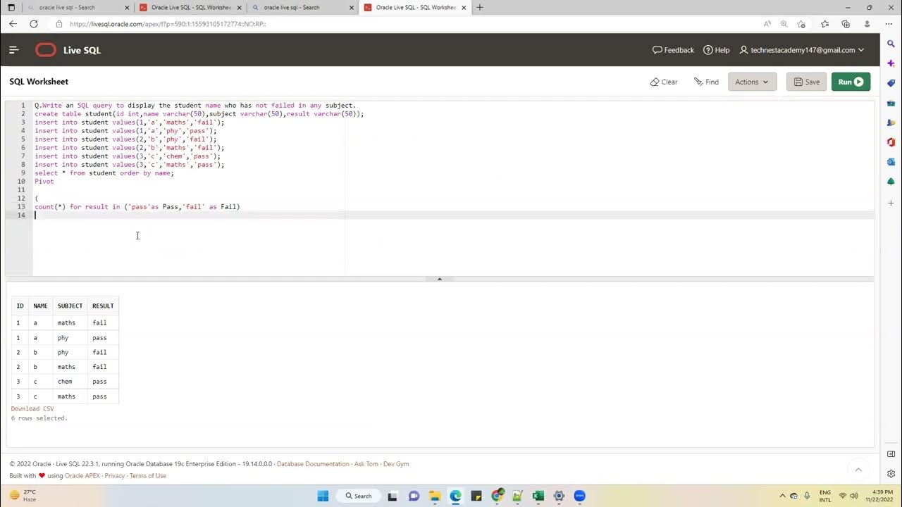 SQL 22 11 2022 - YouTube