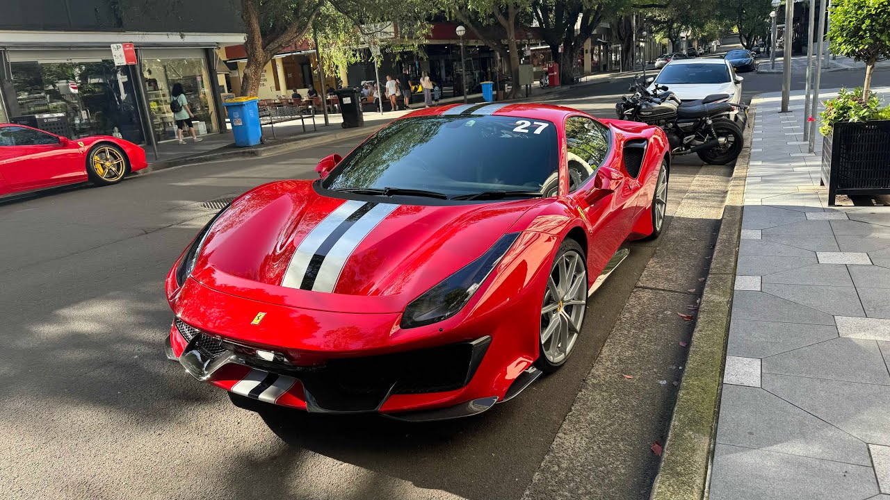 Supercars in Double Bay! 812 GTS with Novitec exhaust, 720s, 488 Pista ...