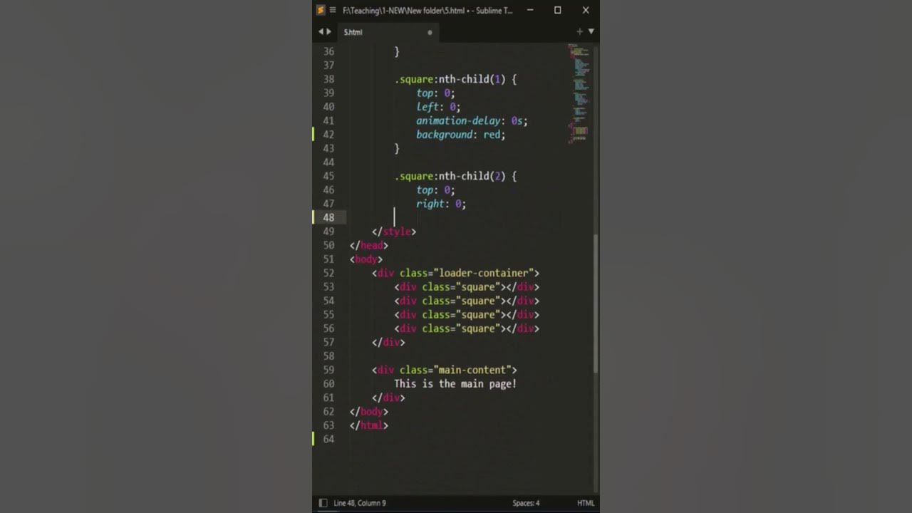 Rotating Squares Loader #htmlcss #cssanimation #coding - YouTube