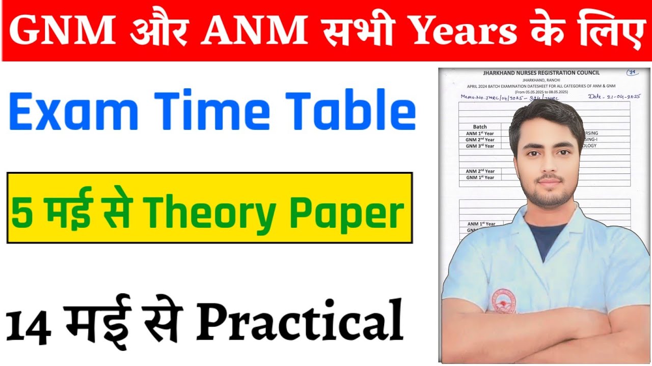 GNM & ANM सभी Years का Exam Time Table हुआ जारी! Theory & Practical ...