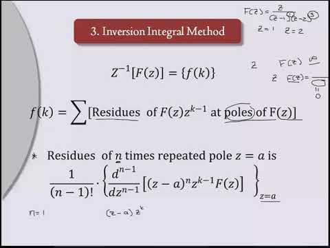 (Lect 8) Inverse Z - Transform by Inversion Integral Method and Solution of Difference equations ...
