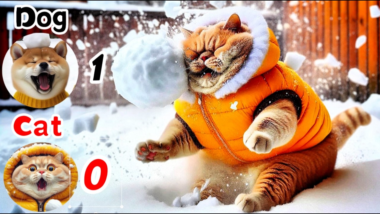 Cat vs Dog Funny Snowball Fight🐱🐶#cat #animation #cartoon - YouTube