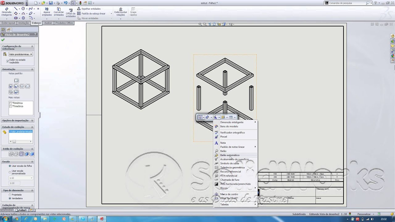 SolidWorks 2012 - Vistas Explodidas - Estruturas Metálicas 2 - YouTube