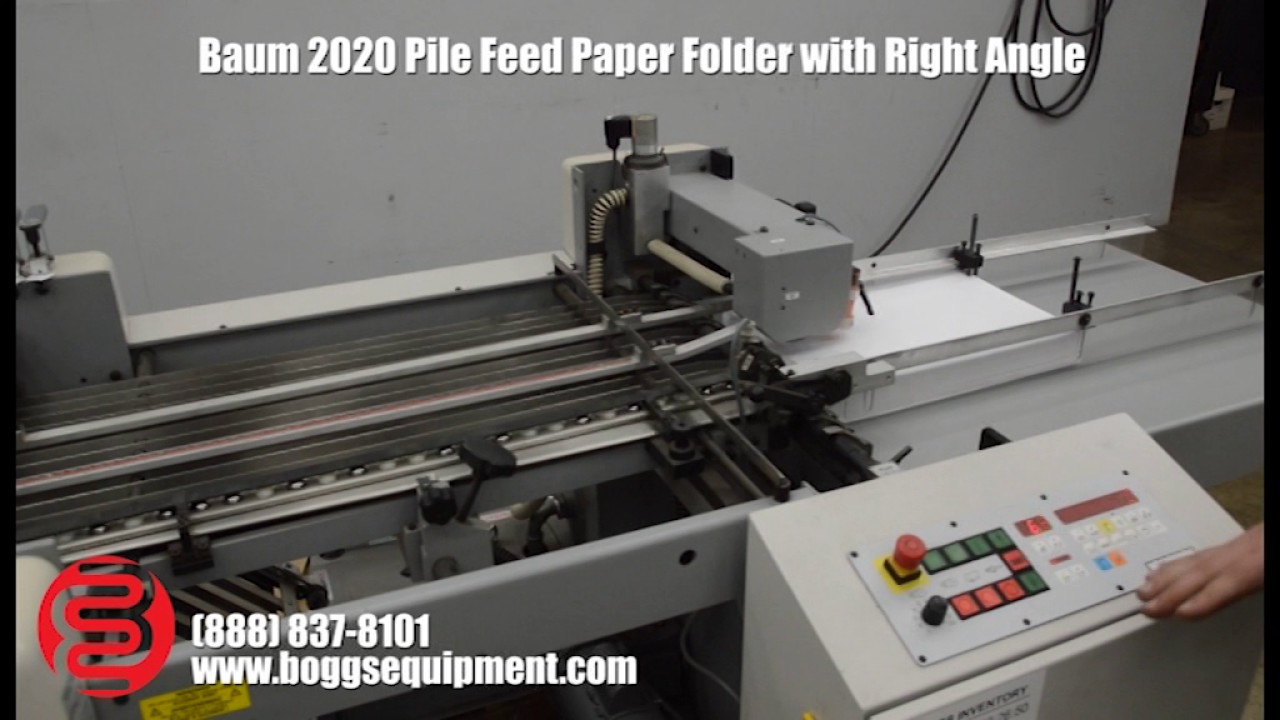Baum 2020 Pile Feed Paper Folder with Right Angle - YouTube