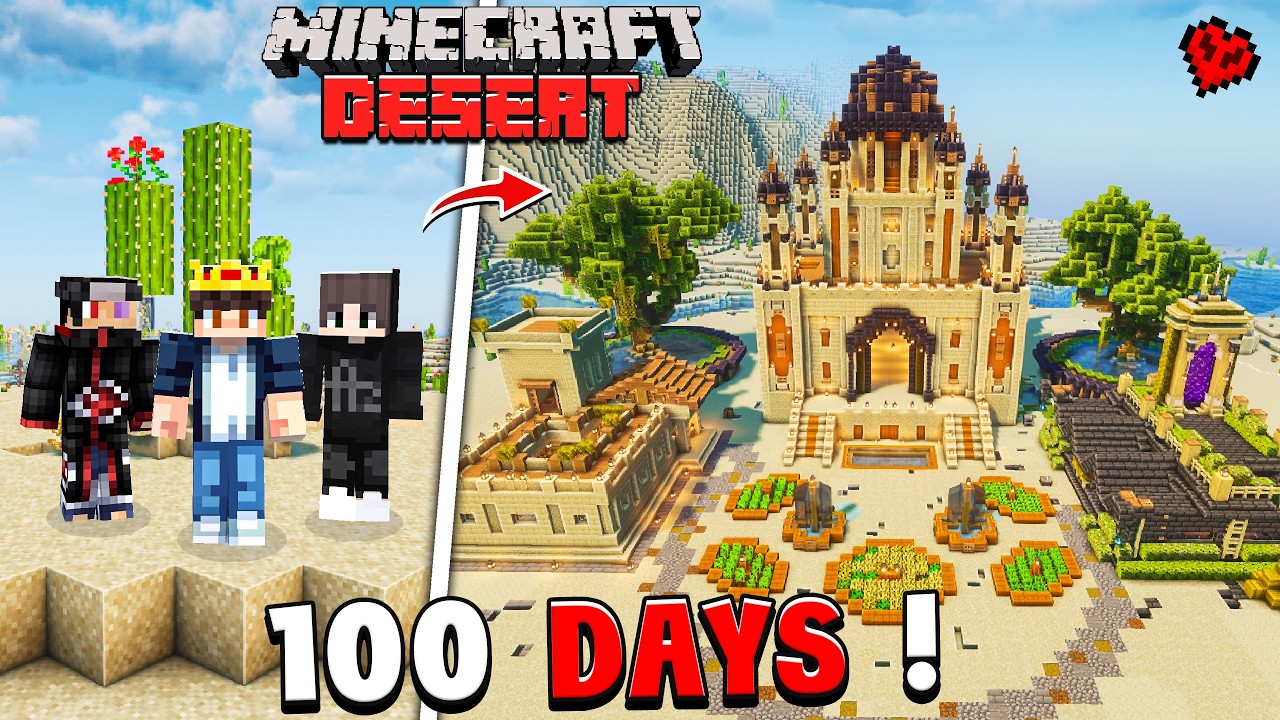 We Survived 100 Days 🔥 in DESERT ONLY WORLD 😮 in Minecraft (Hindi ...