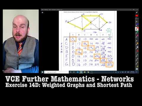Further Maths: Networks - Dijkstra's Algorithm ("Box" Method) (Ex 14D) Part 2 - YouTube