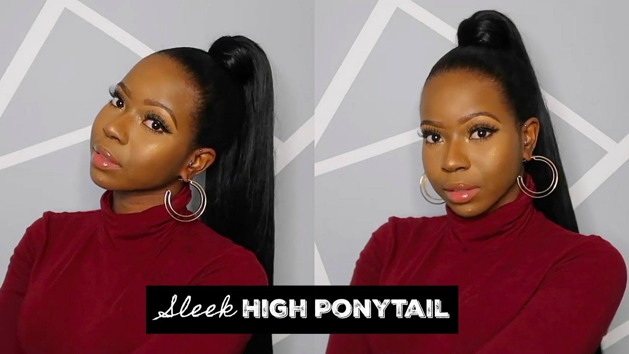 HOW TO: SLEEK HIGH PONYTAIL ON 4C HAIR USING DRAWSTRING PONYTAIL| ONLY ...