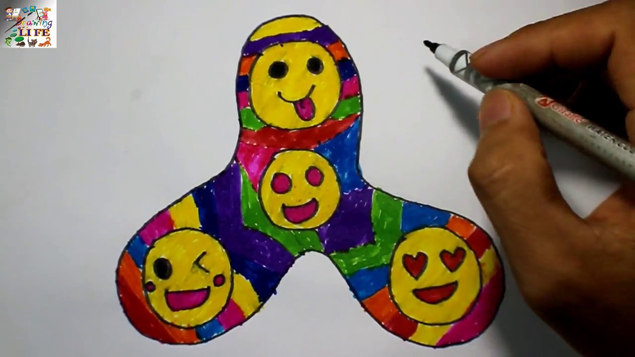 Learn Art l How To Draw and Color Fidget SpinnerlKids Drawing GIANT ...