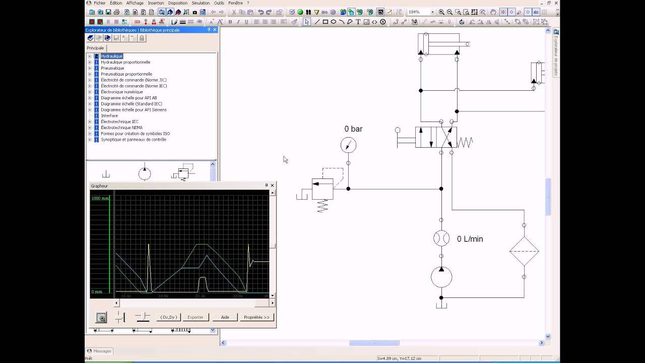Hydraulique, visualisation des courbes de simulation avec le grapheur ...