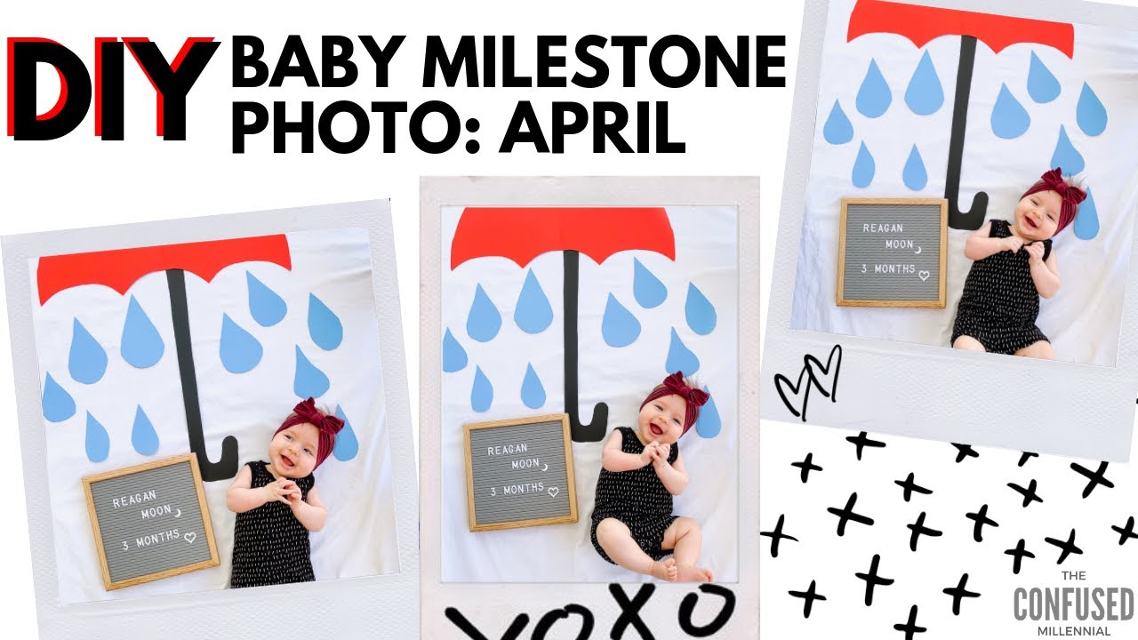 DIY BABY MILESTONE PHOTO AT HOME | Super easy idea for Spring! - YouTube