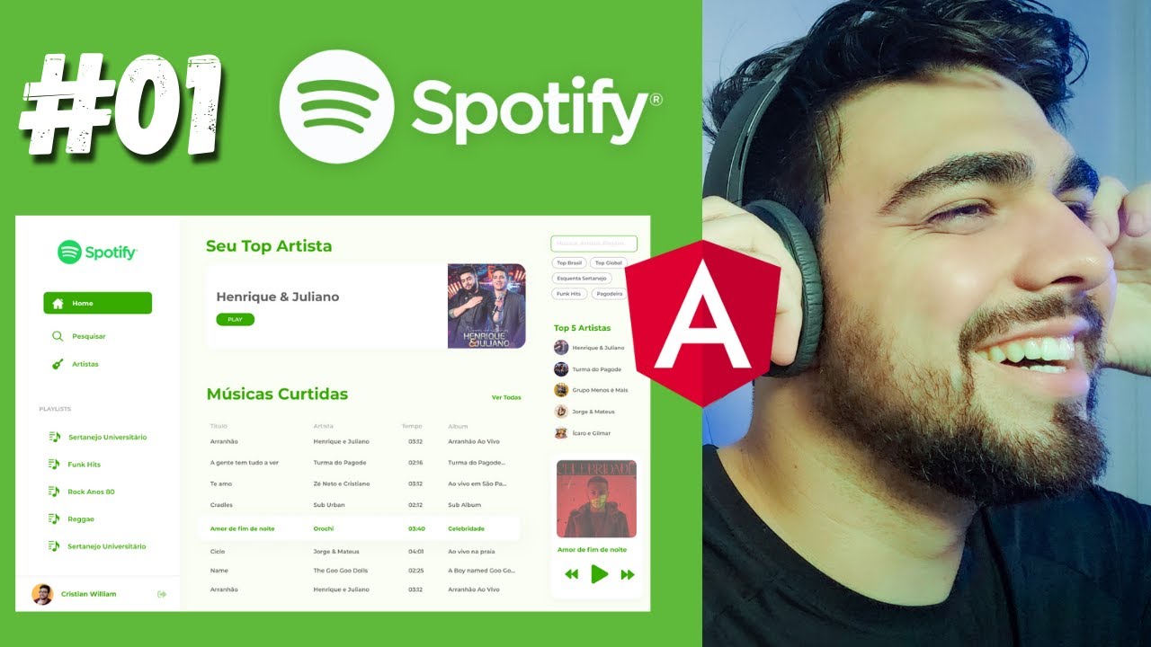 ANGULAR SPOTIFY CLONE E REDESIGN #01 - YouTube