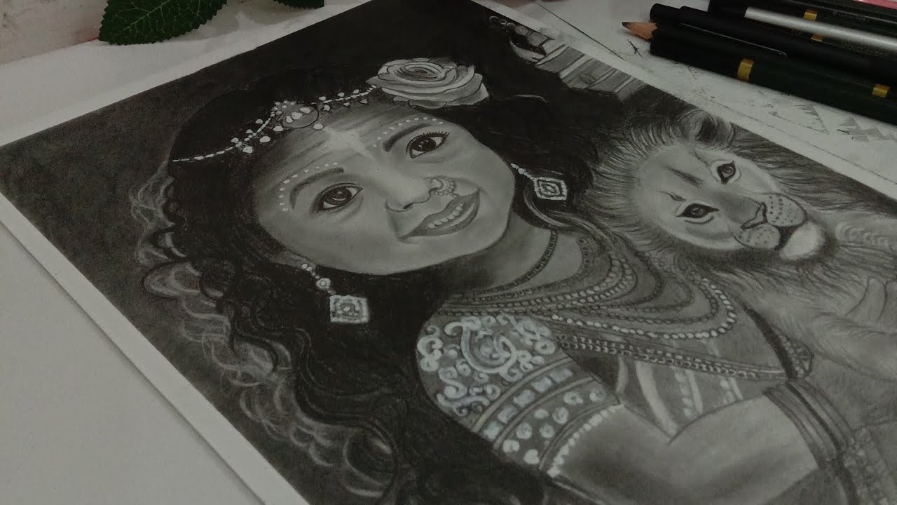 Navratri Special Drawing ll Navratri Special Drawing tutorial step by ...
