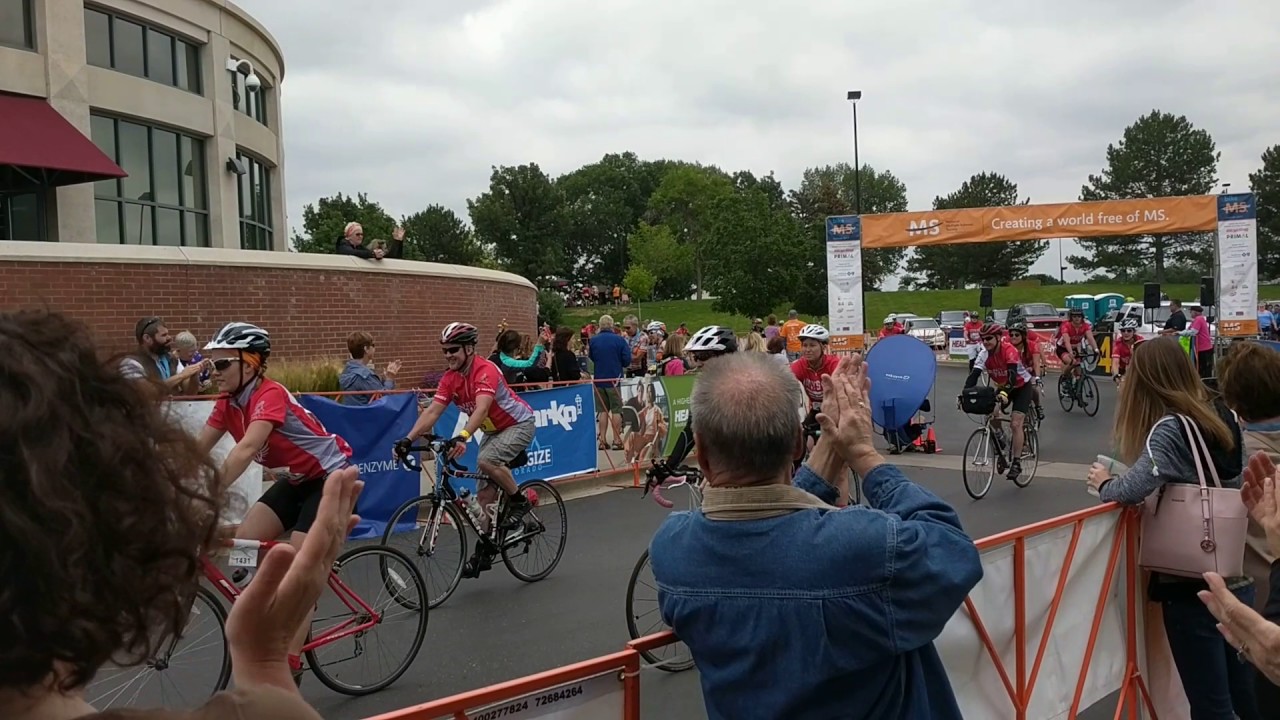 2017 Colorado Bike MS - Patty's Pack across the finish line! - YouTube