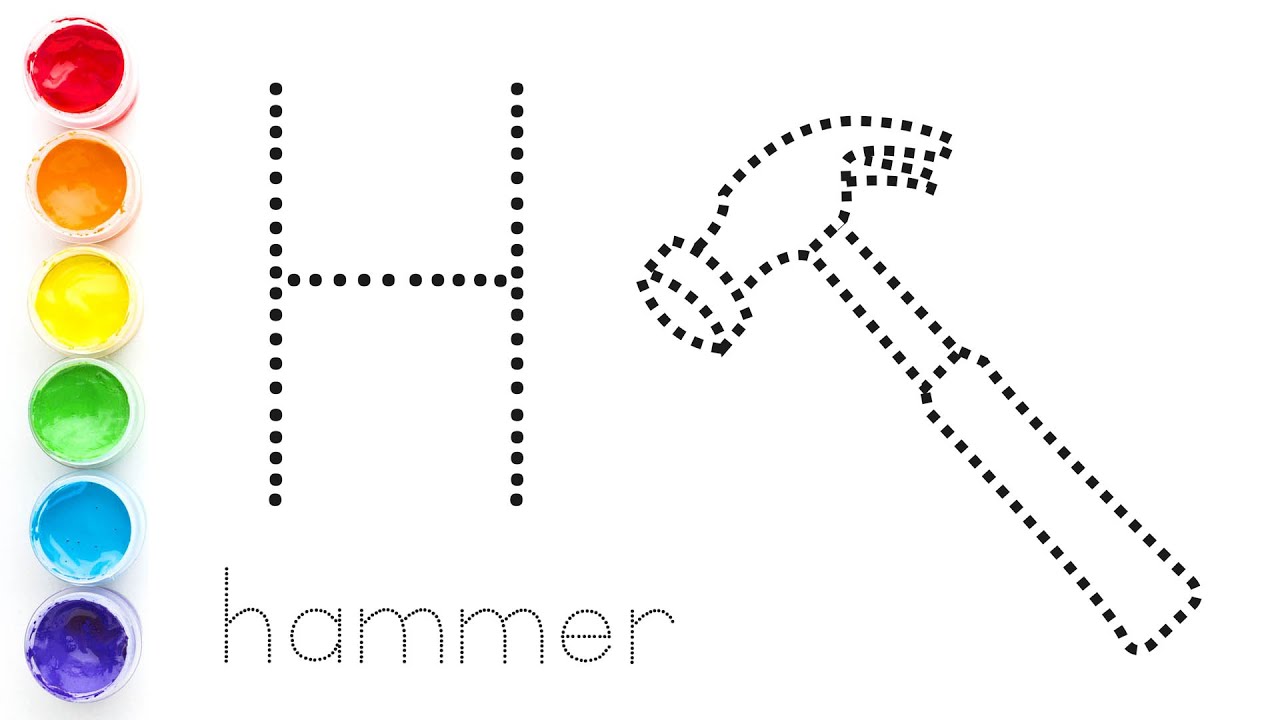 알파벳 "G,H,I" 쓰고, 그림 그리며 영어 단어 "유령,망치,유아"를 배우기 | Learn Alphabet G,H,I ...