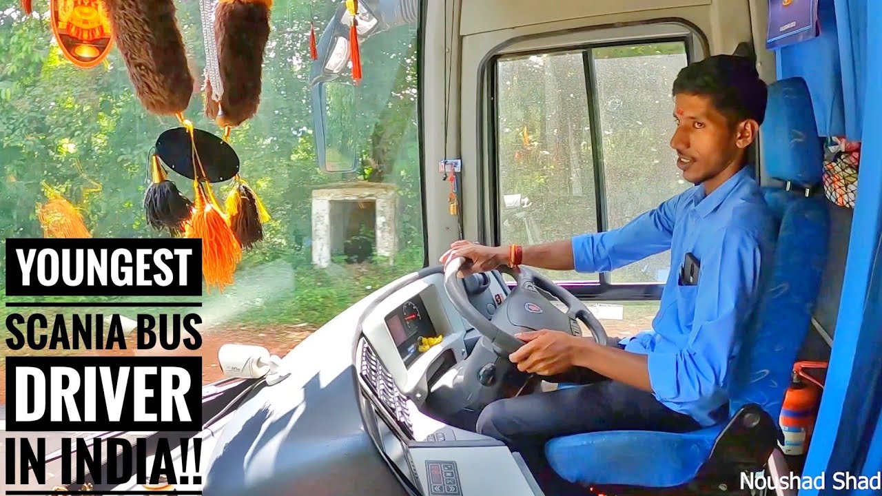 youngest SCANIA bus driver in india! KSRTC SCANIA 13.7 beautiful ...