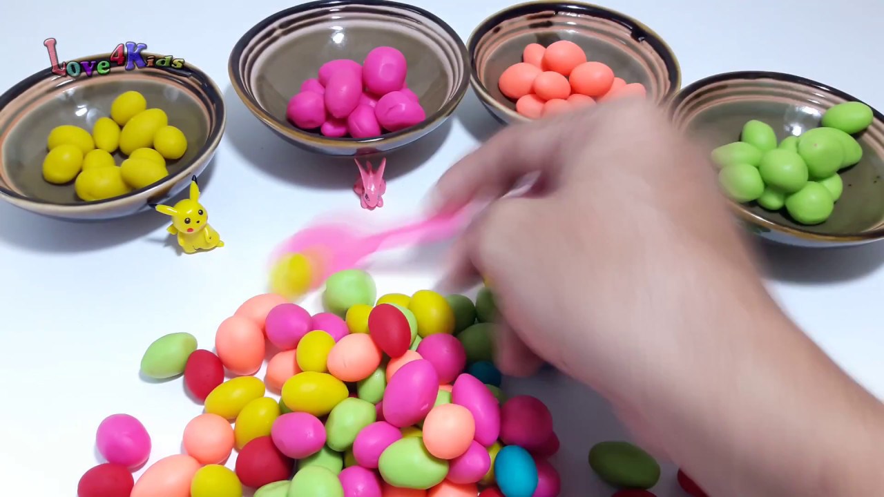 Play doh & learn colors with Pokemon eggs - YouTube