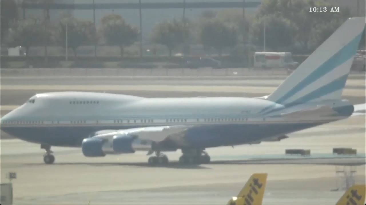 Private 747SP takes off from Las Vegas - YouTube