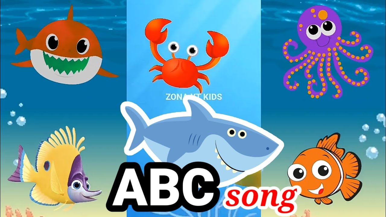 Animals Sea Abc song | Nursery rhymes kids song | Baby Shark Dolphin ...