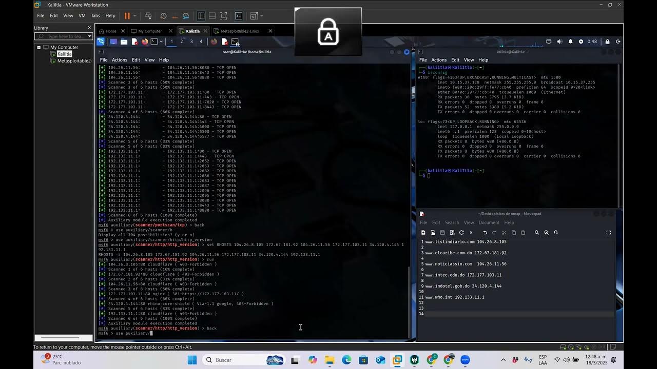 Escaneo de Red con Nmap en Metasploit + Metasploitable 2 - YouTube