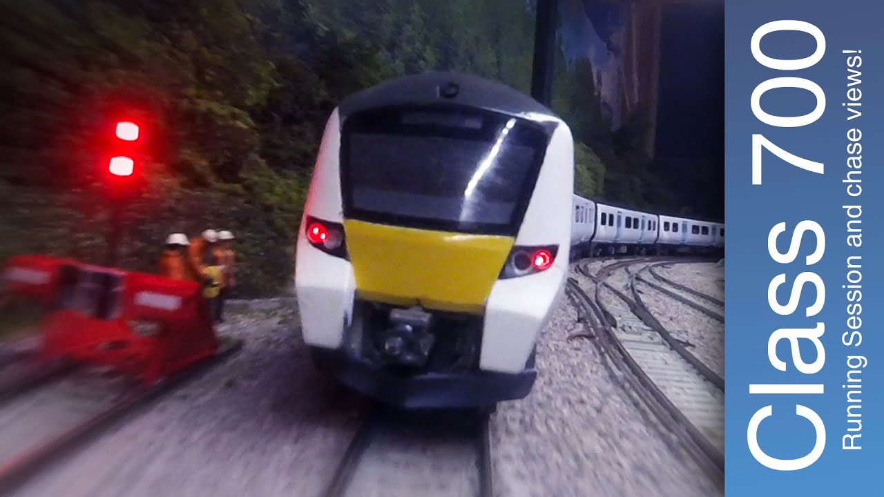 Sevenoaks OO - Class 700 running session and chase camera views - YouTube