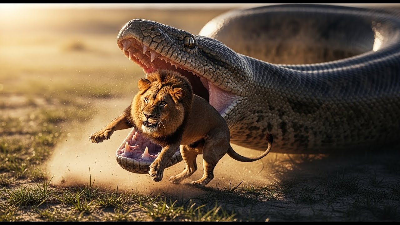 Giant Anaconda Attacks Lion – Unbelievable Desert Rescue!” - YouTube