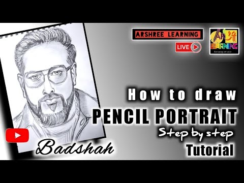 How to draw .Singer Badshah pencil portrait. Step by step tutorial ...