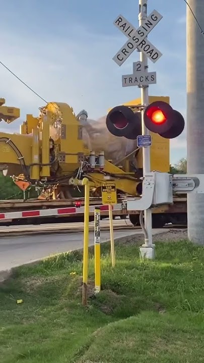 BNSF 4359 Manifest Train MOW Maintenance Machines N Denton Dr Railroad Crossing Downtown ...