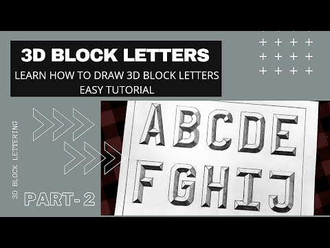3D Block Letters Easy Tutorial| Part 2- How to draw 3D Letters| Block ...