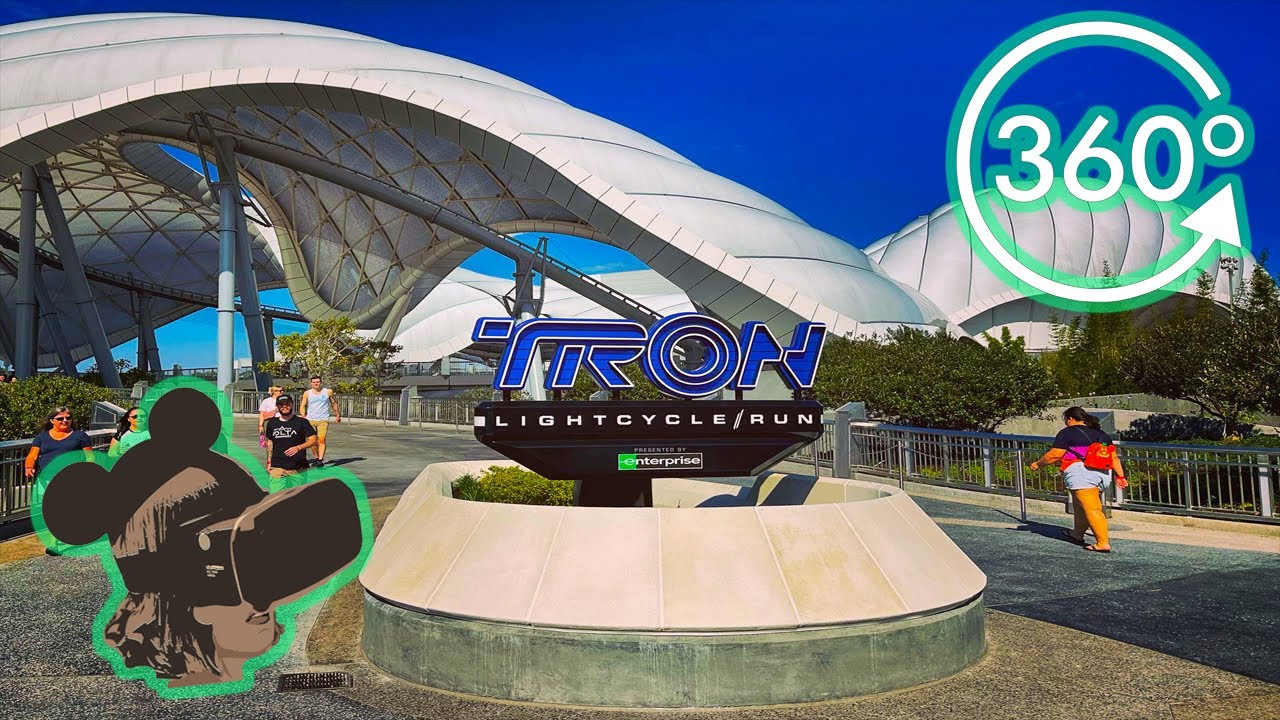 360º Ride on TRON Lightcycle / Run - Complete Experience: Queue / Pre ...
