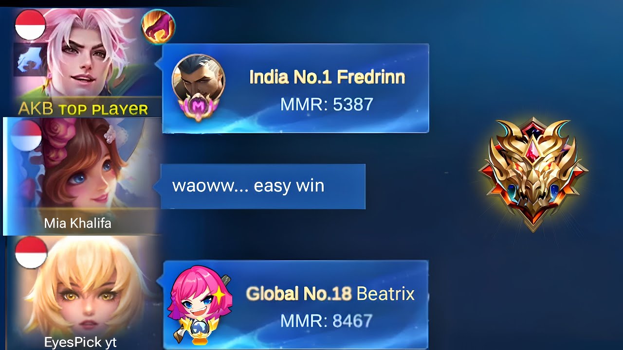 I MET TOP GLOBAL BEATRIX IN RANK GAME | UNSTOPPABLE TEAMFIGHT! | MLBB ...