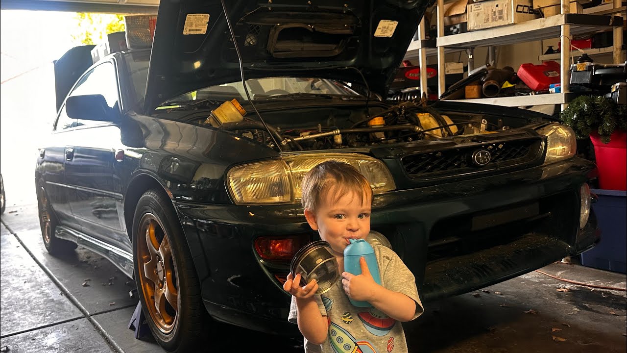96 Wrx Swapped Impreza Low Compression Build : Part 1 (son helps) - YouTube