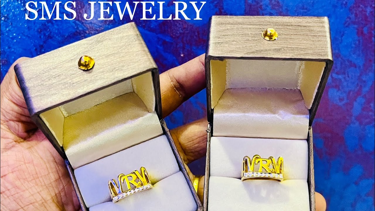 SMS JEWELRY GOLD LETTER RING 12Gram - YouTube