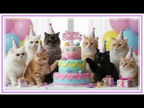 Happy Birthday - Cats! / 4K / Screensaver/ Wallpaper / Frame Art / TV Art
